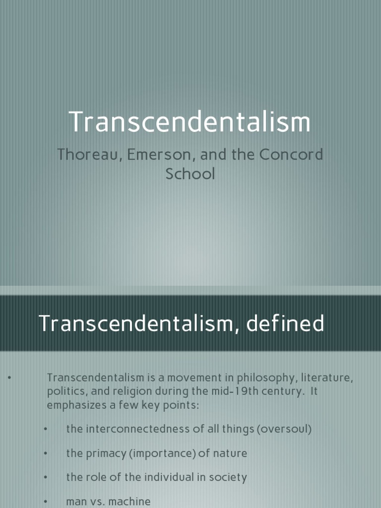 Transcendentalism | PDF | Ralph Waldo Emerson | Transcendentalism