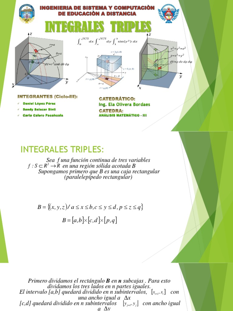 1-INTEGRALES TRIPLES.pdf | Esfera | Integral