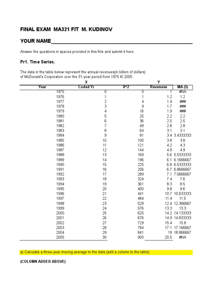 Final Exam Excel Statistics | PDF | Errors And Residuals | Regression Analysis