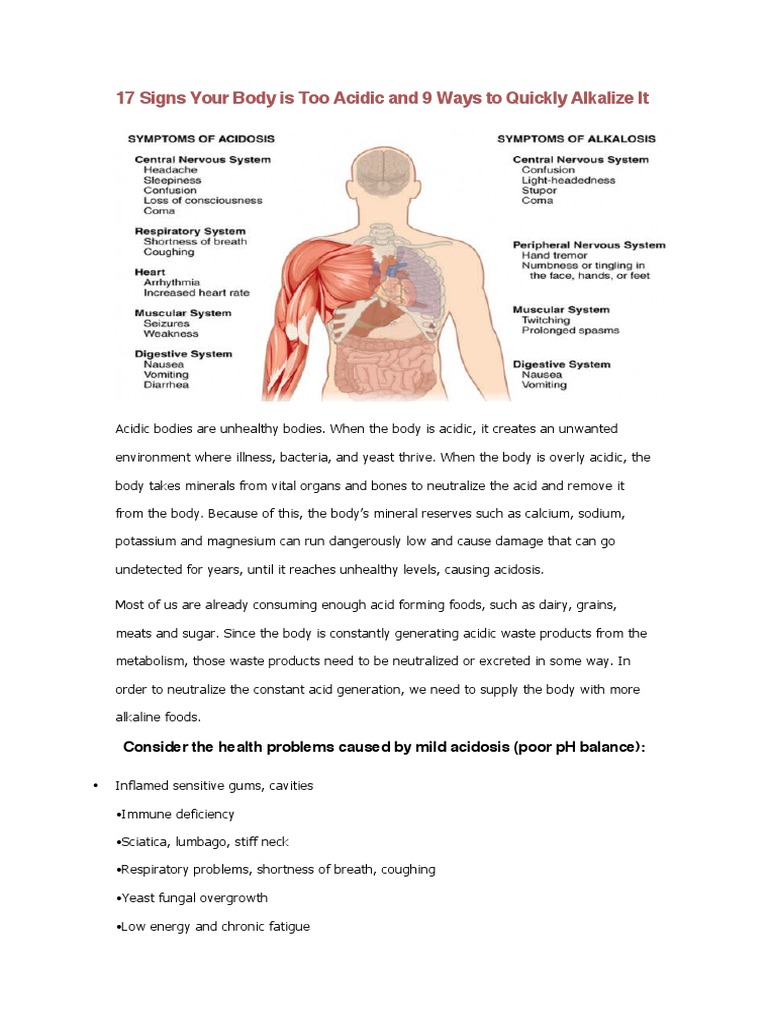 17 Signs Your Body Is Too Acidic and 9 Ways To Quickly Alkalize It ...
