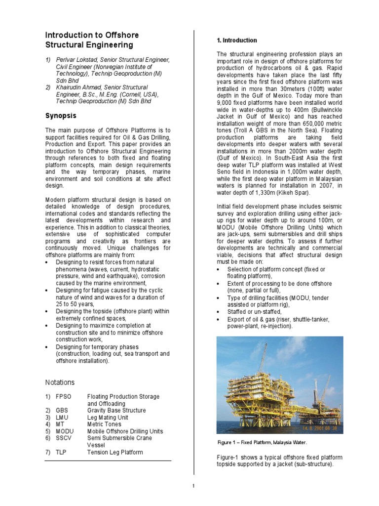 Introduction To Offshore Structural Engineering | PDF | Offshore ...