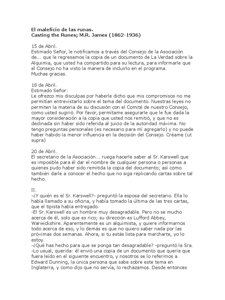 Misterioso Sr. Karswell y sus Runas | PDF | Verdad | Religión y creencia