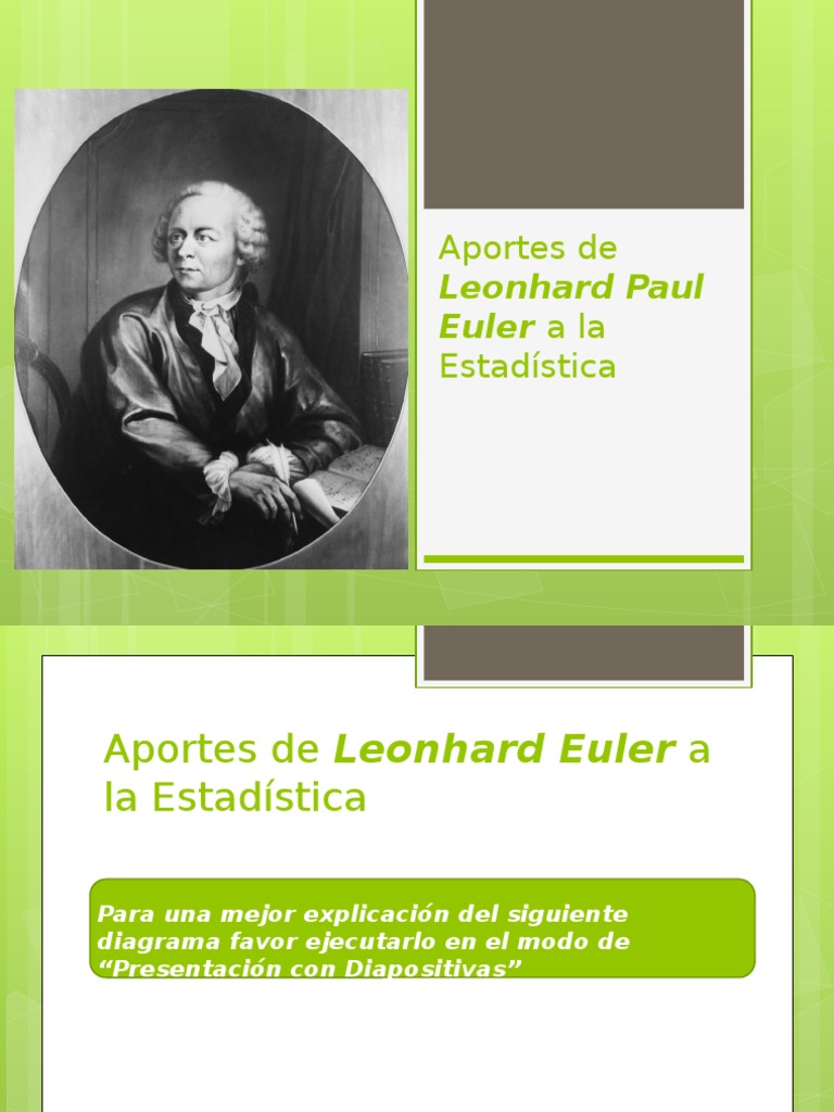 Aportes de Leonhard Paul Euler A La Estadística | PDF