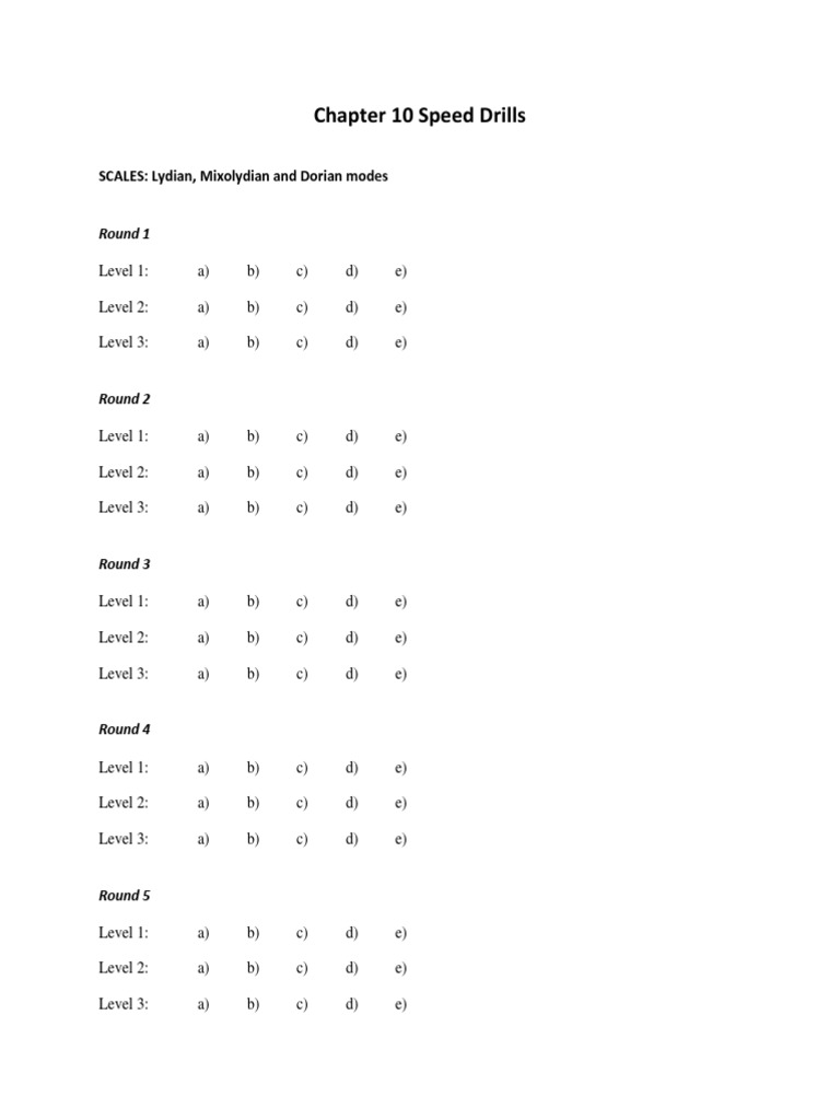 Chapter 10 Speed Drills Student | PDF