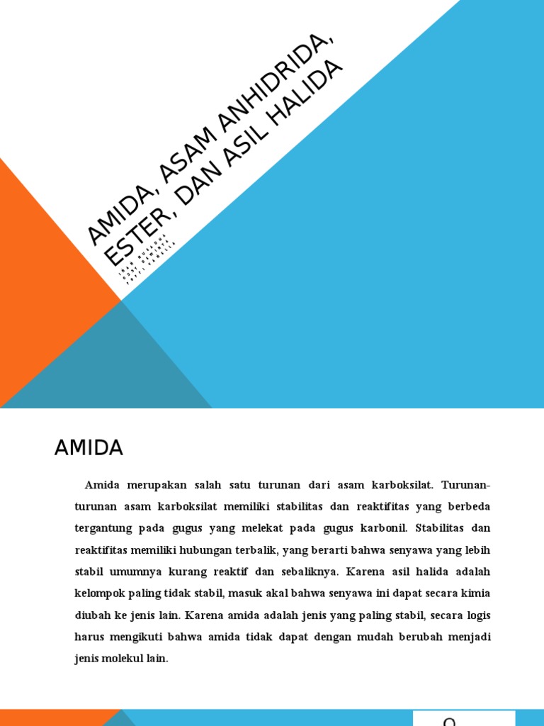 Amida, Asam Anhidrida, Ester, Dan Asil Halida | PDF
