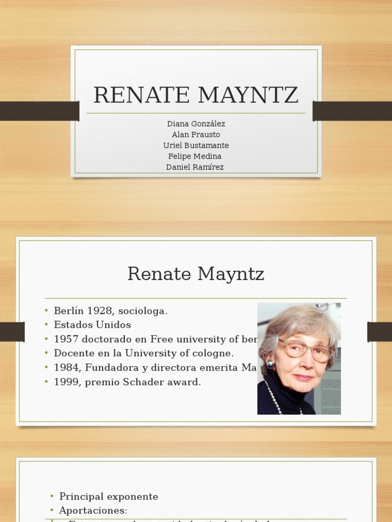 Aportaciones de Renate Mayntz a la Sociología | PDF | Toma de ...