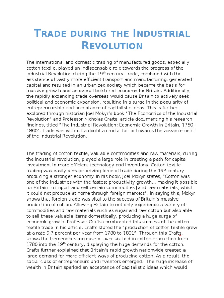 Trade During the Industrial Revolution.edited | Industrial Revolution ...