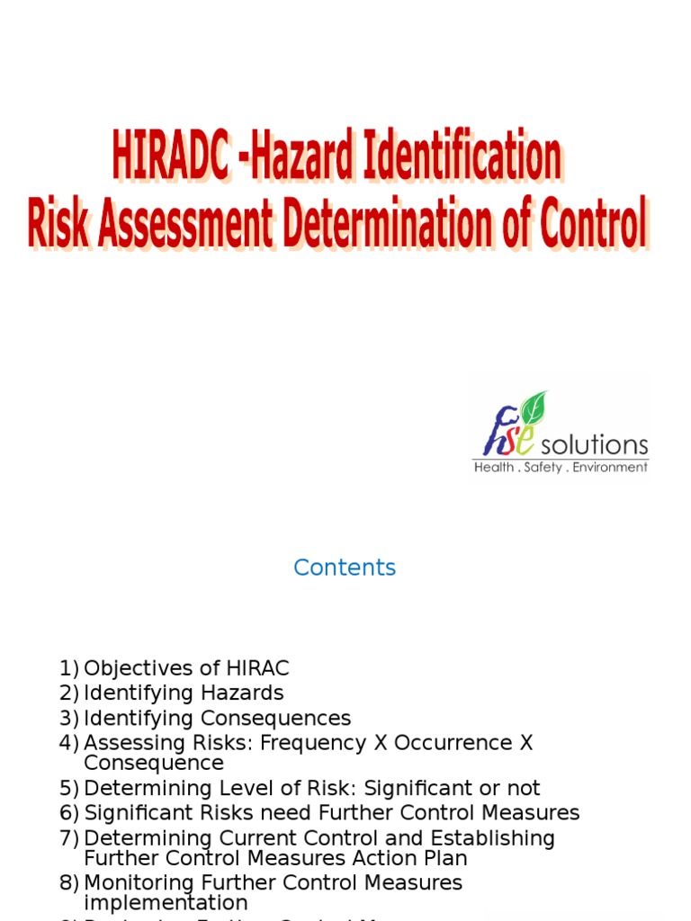 HIRADC | PDF | Risk | Human Factors And Ergonomics