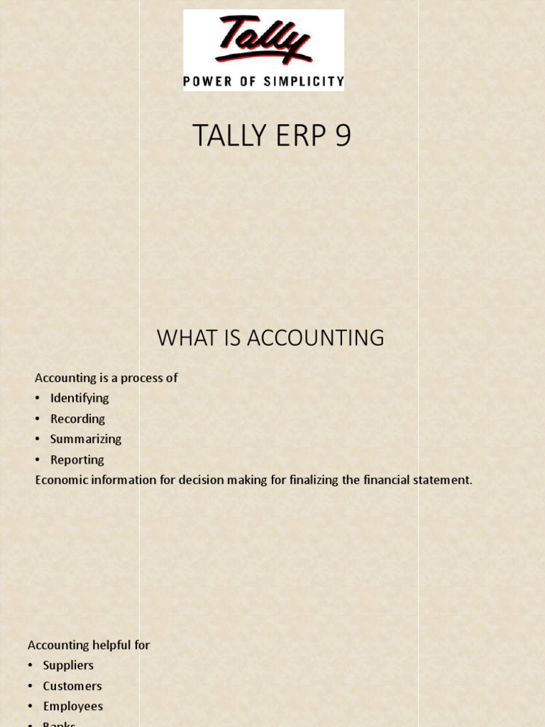 Tally 9 PPT Presentation | PDF | Debits And Credits | Economies