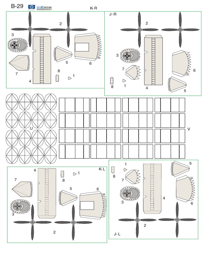 B-29 Superfortress Papercraft Guide | PDF | Technology & Engineering