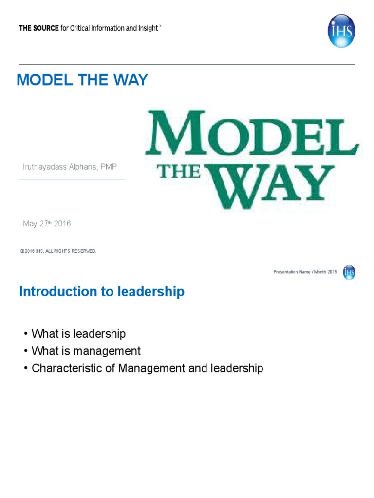 Model The Way - Leadership Training | PDF | Career & Growth