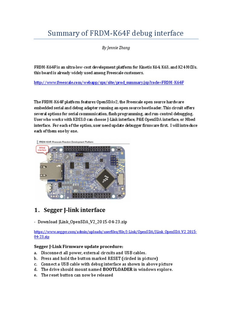 Summary of FRDM-K64F Debug Interface | PDF | Booting | Usb