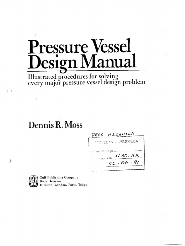 D. Moss - Pressure Vessel Design Manual | PDF