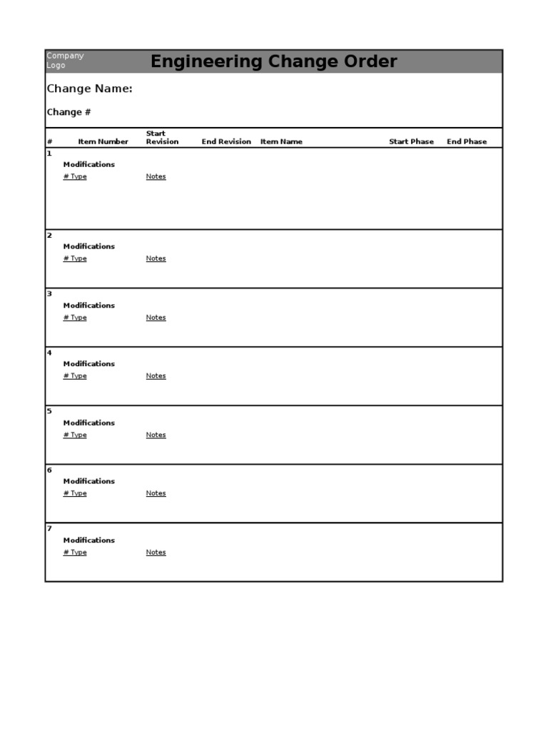 Engineering Change Order | PDF