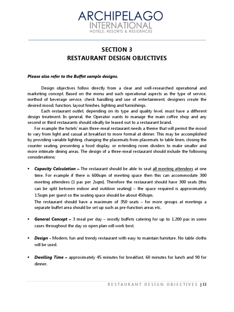 Restaurant Design Objectives Overview | PDF | Restaurants | Bar