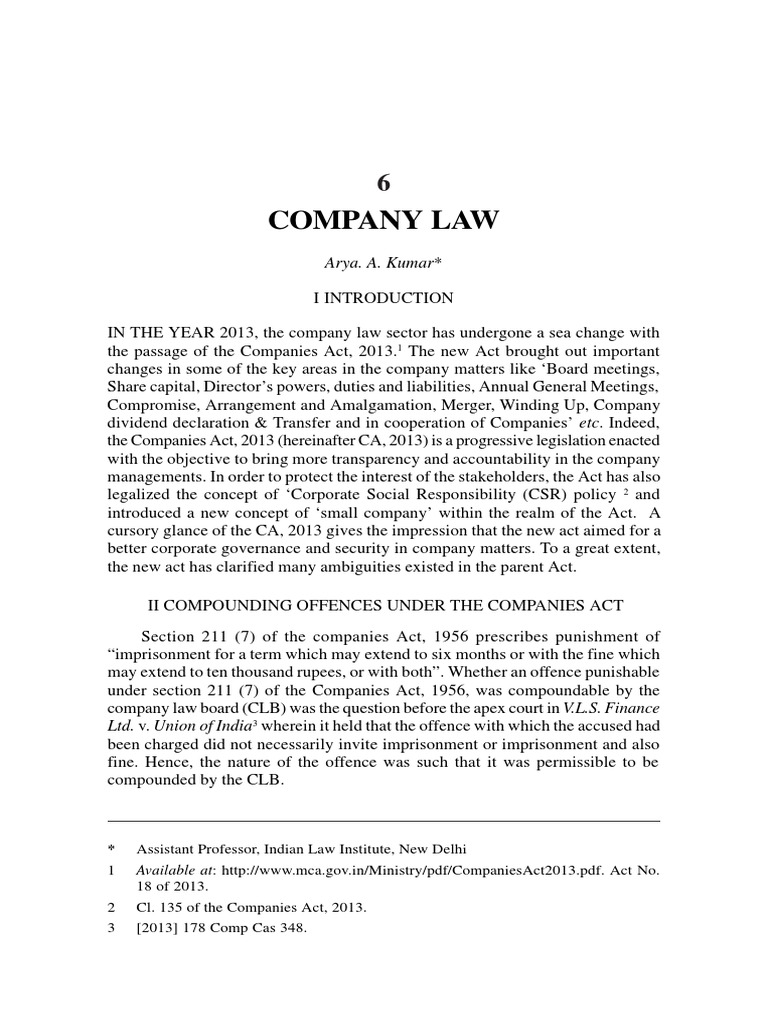 6 Company Law | PDF | Liquidation | Power Of Attorney