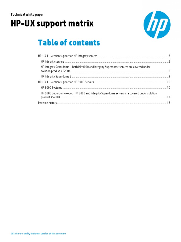 HP UX Support Details | PDF | Computer Architecture | Computer Hardware