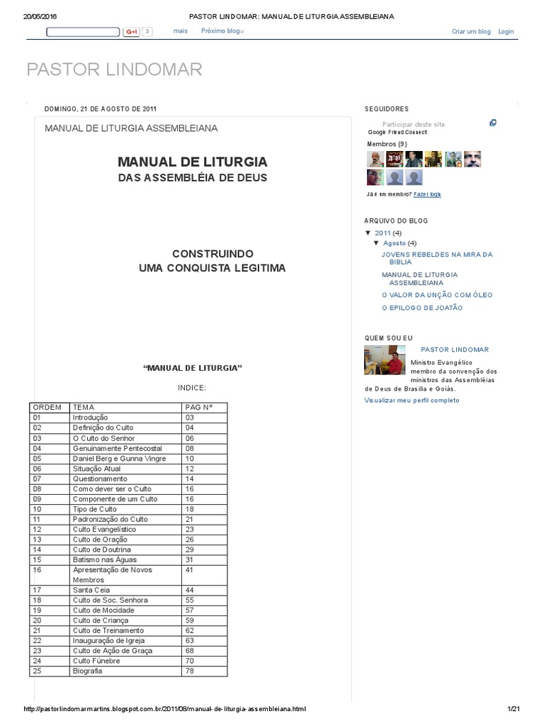 Manual de Liturgia Assembleiana | PDF | Culto cristão | Cristianismo