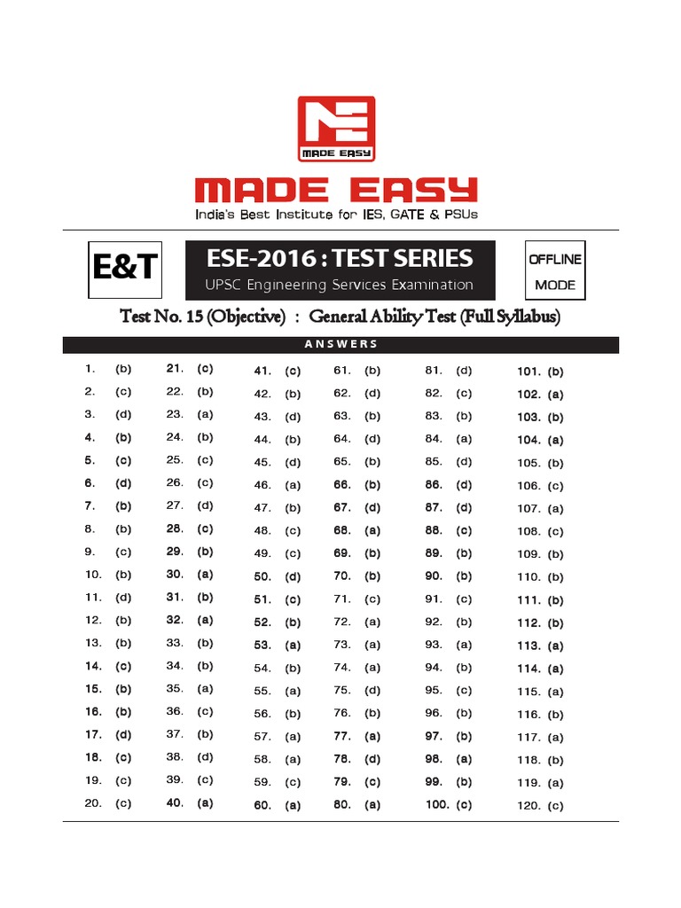 Made Easy Test Series For ECE TEst - 15 | PDF | Nature