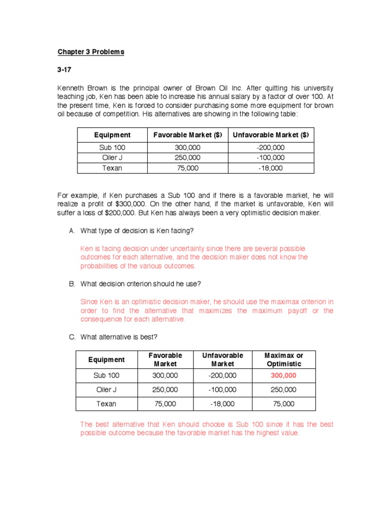 Chapter 3 Problems | PDF | Mathematical And Quantitative Methods ...