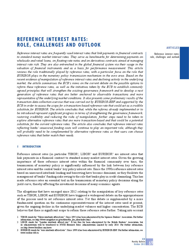 Reference Interest Rates: Role, Challenges and Outlook: Articles | PDF ...