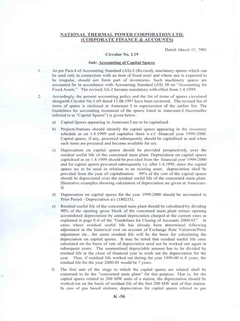 Guidelines On Capital Spares | PDF