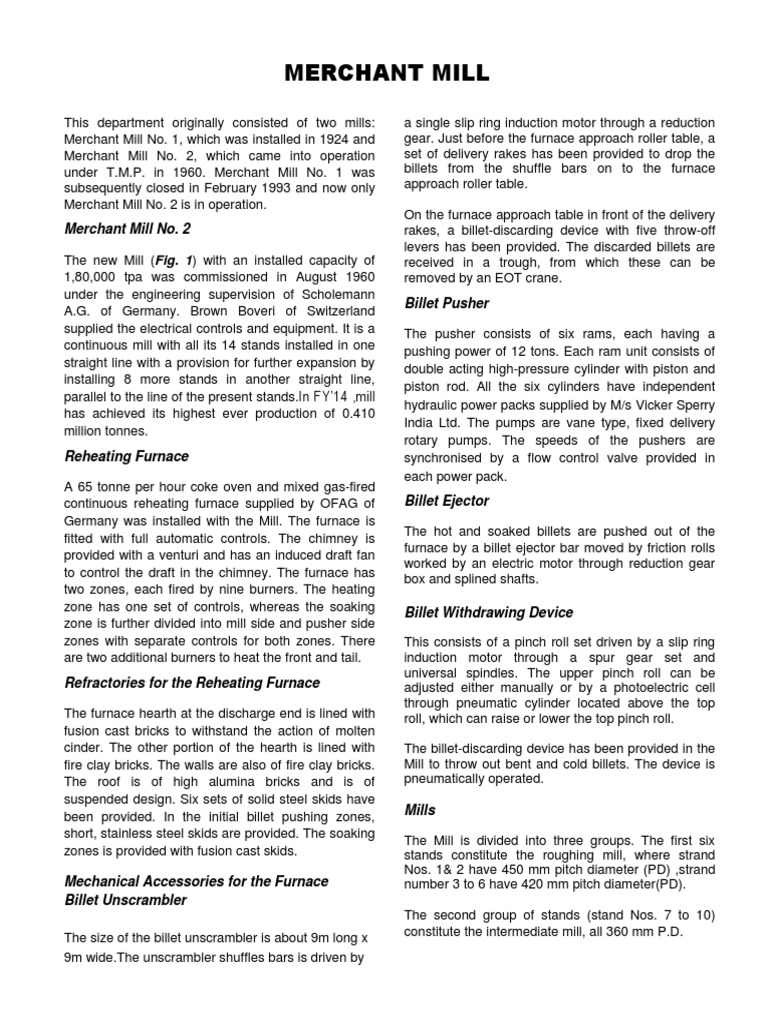 Merchant Mill | PDF | Furnace | Engines