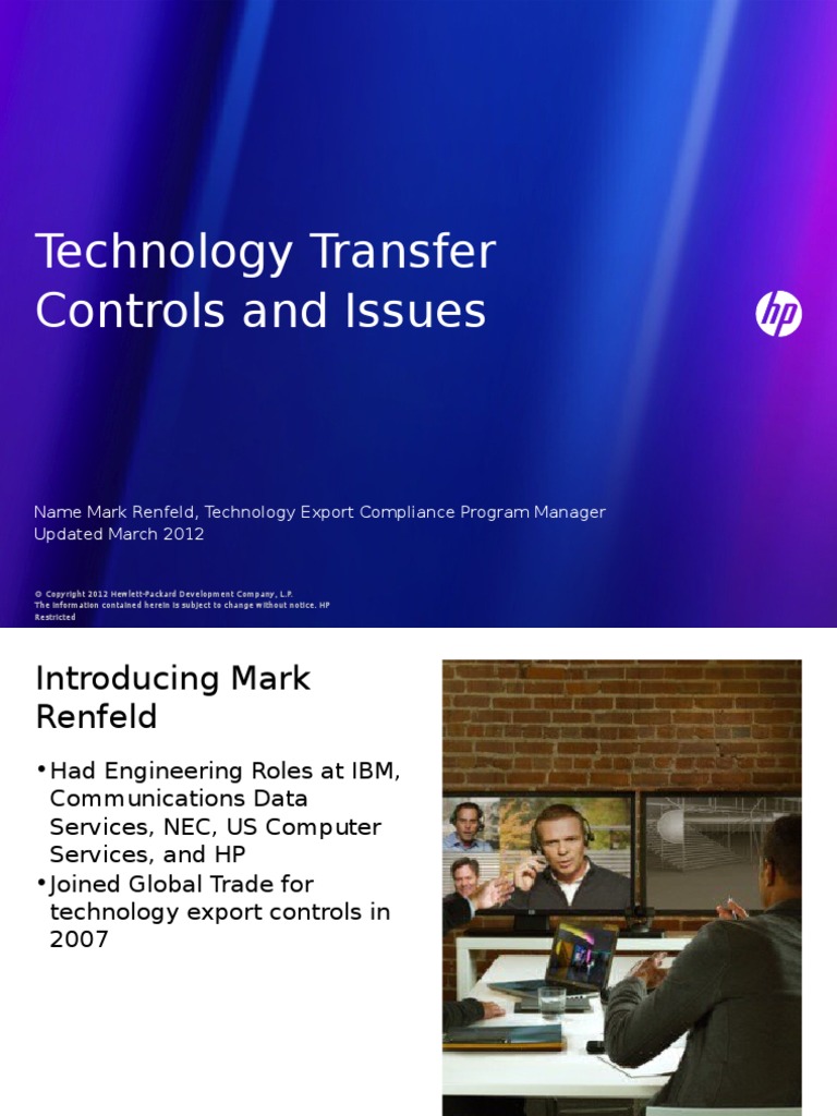 Technology Transfer | PDF | Hewlett Packard | Exports
