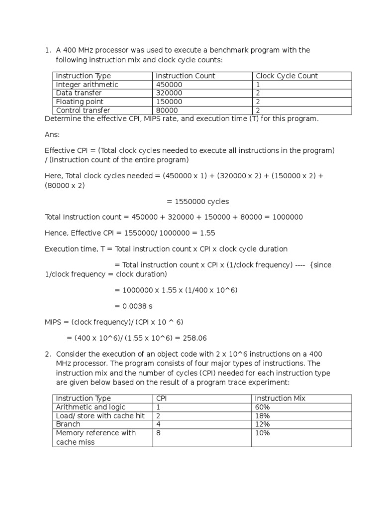 Module 1 Problems-CSA | Download Free PDF | Central Processing Unit ...