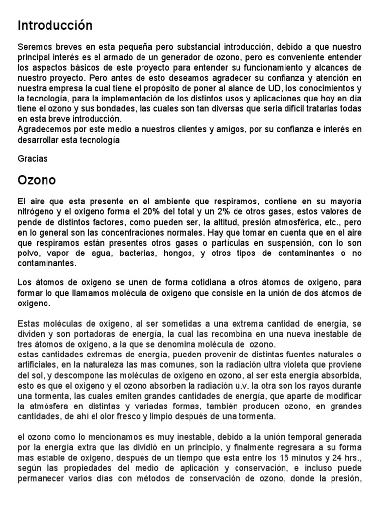 Manual Ozono | PDF | Ozono | Oxígeno
