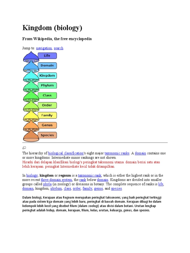Kingdom (Biology) : From Wikipedia, The Free Encyclopedia | PDF ...