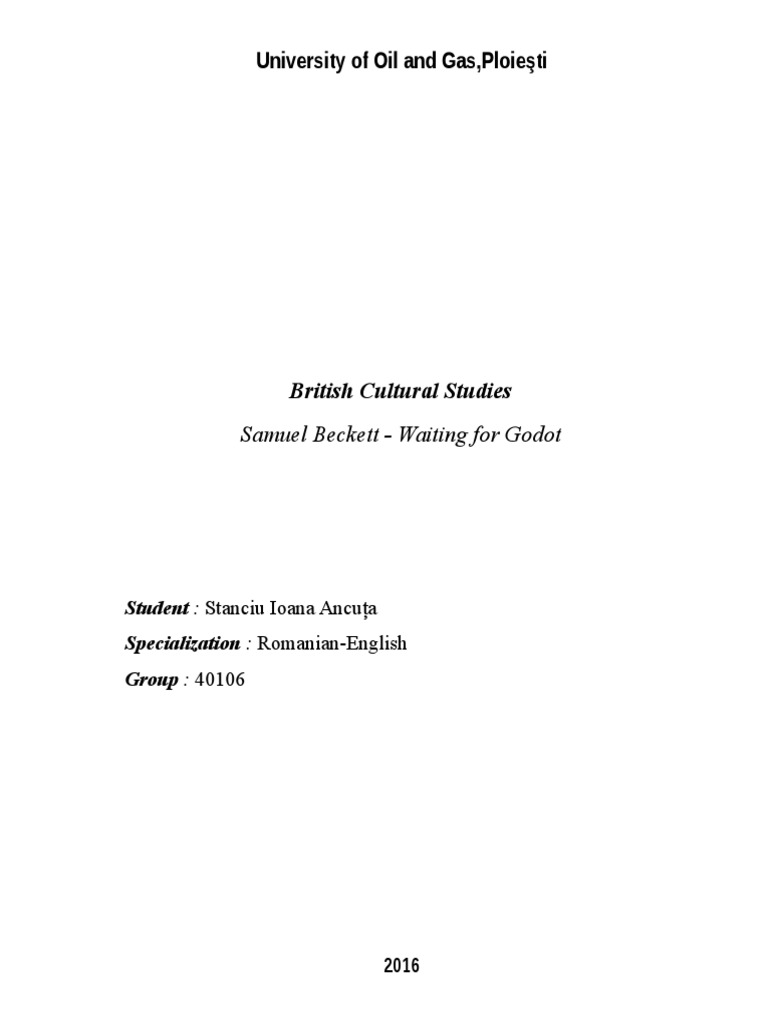 An Analysis of Samuel Beckett's Play Waiting for Godot Exploring its ...