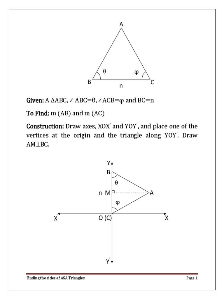 ASA Triangle Side Calculation Formula | PDF | Teaching Methods & Materials