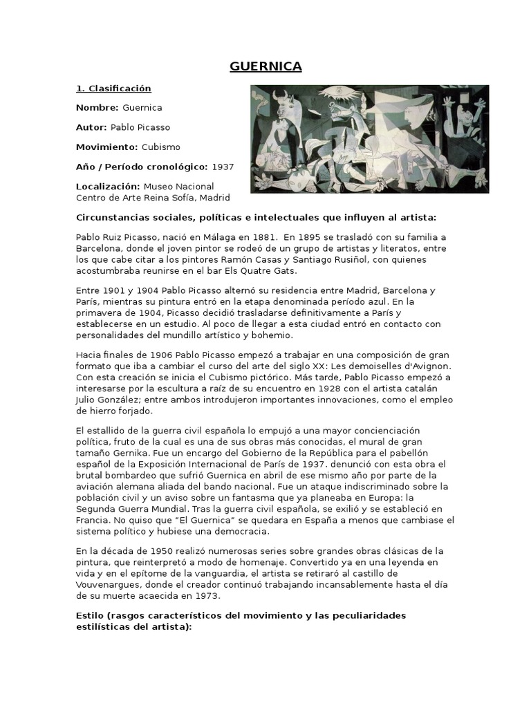 Guernica (PAU) | PDF | Pablo Picasso | Cubismo