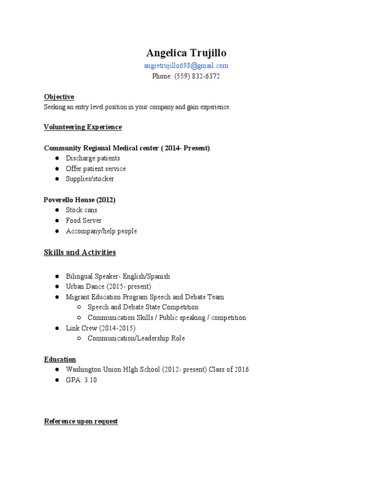 Entry-Level Job Seeker Profile | PDF | Career & Growth