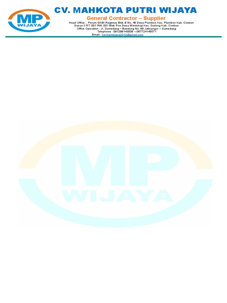 Kop Surat Cv. MP Wjaya | PDF