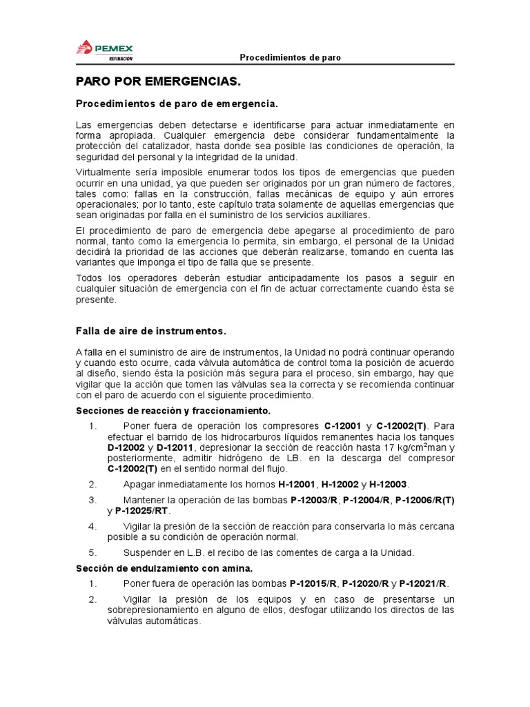 Paro Por Emergencias | PDF | Motor a reacción | Bomba