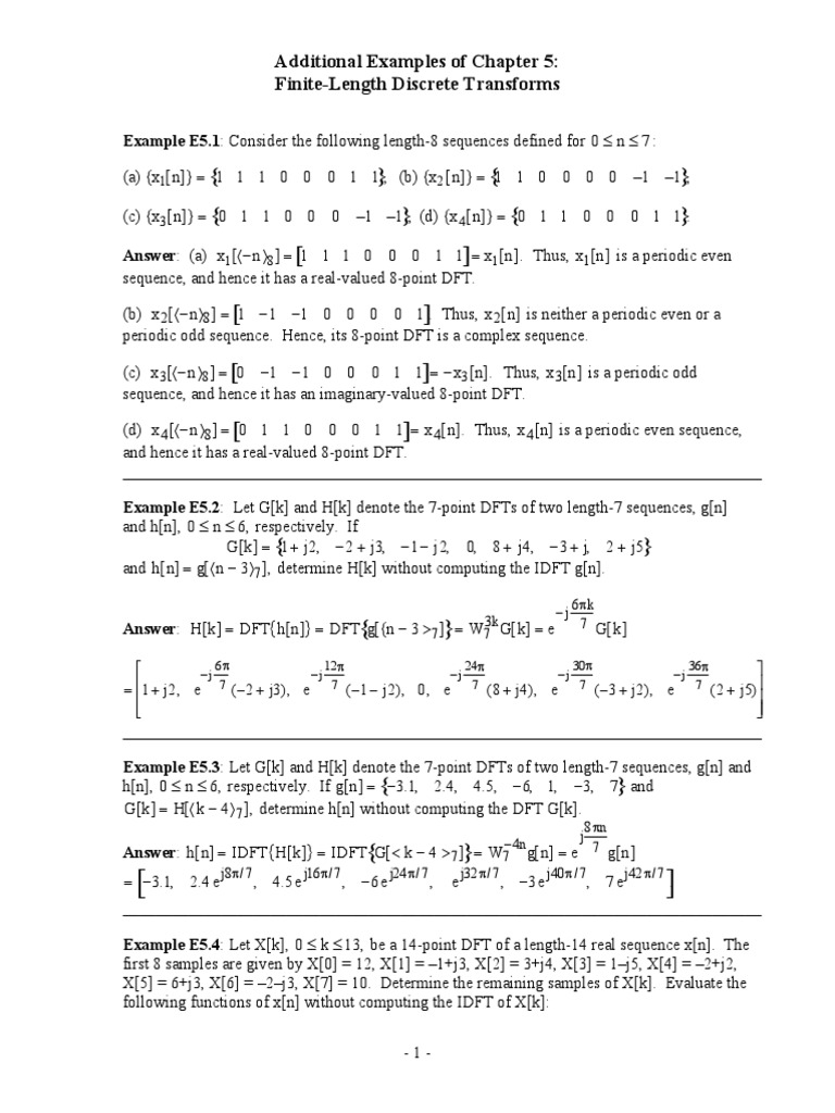 AddEx Ch5 | PDF | Discrete Fourier Transform | Operator Theory
