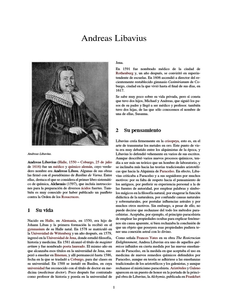 Andreas Libavius y su Alchemia | PDF | Science | Ciencia filosófica