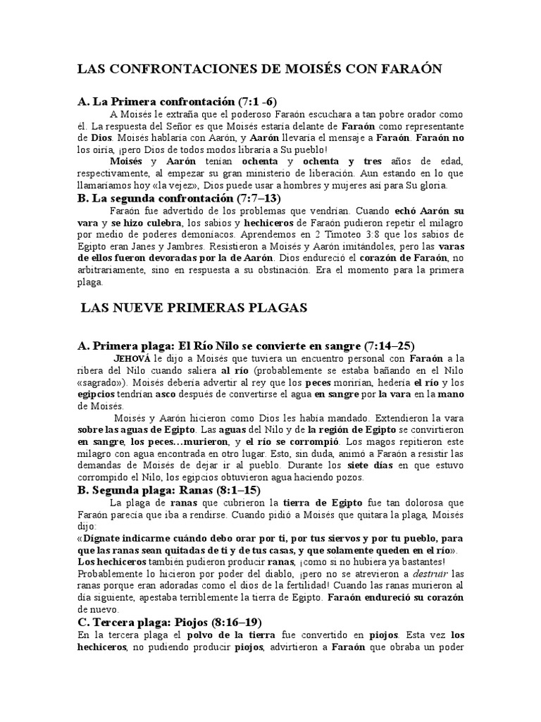 Las Confrontaciones de Moisés Con Faraón | PDF | Moisés | Biblia
