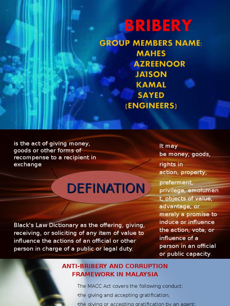 Bribery PPT 1 | PDF | Bribery | Corruption