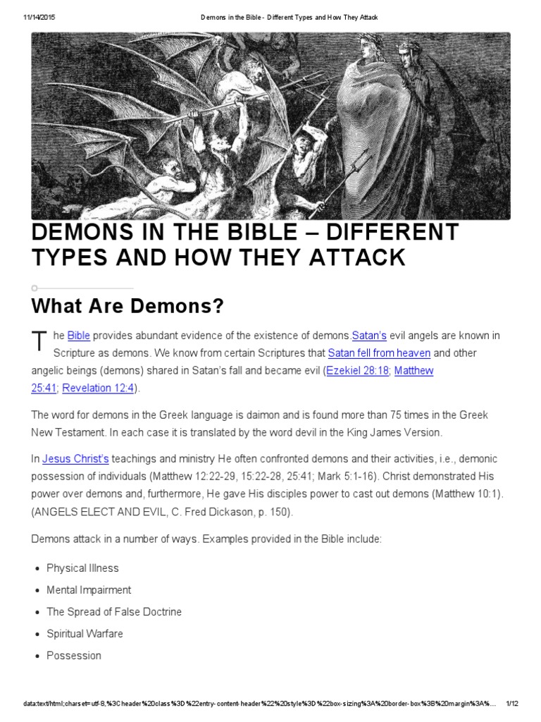 Demons in the Bible - Different Types and How They Attack | Demons ...