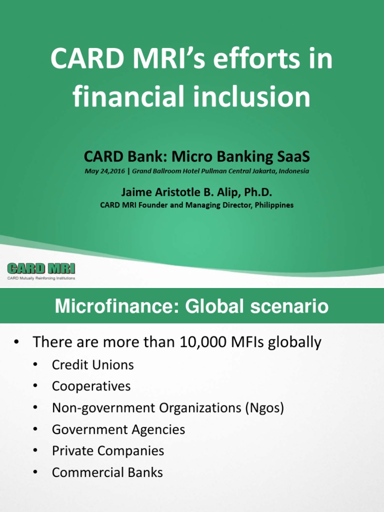 Card Mri | PDF | Microfinance | Financial Inclusion