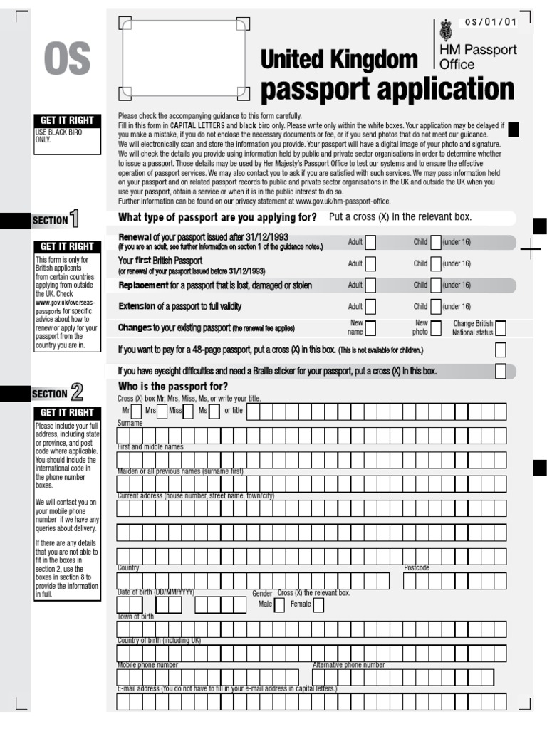 OS Form 010 | PDF | Passport | Government