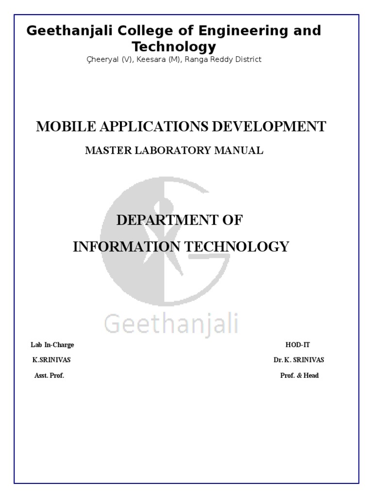 MAD Master Lab Manual (Final) | PDF | Java (Programming Language ...