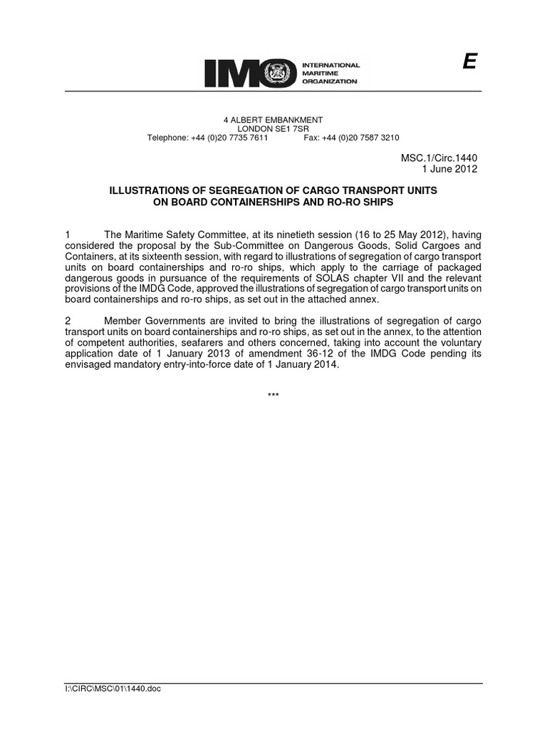 Imdg Segregation | PDF | Deck (Ship) | Watercraft