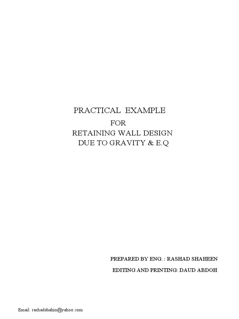 12 M High Retaining Wall Design For Seismic Loading | PDF | Deep ...