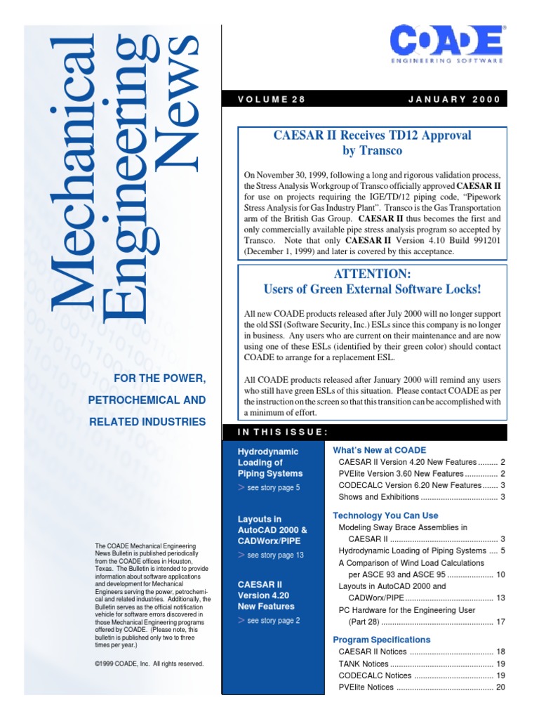 Mechanical Engineering: CAESAR II Receives TD12 Approval by Transco ...