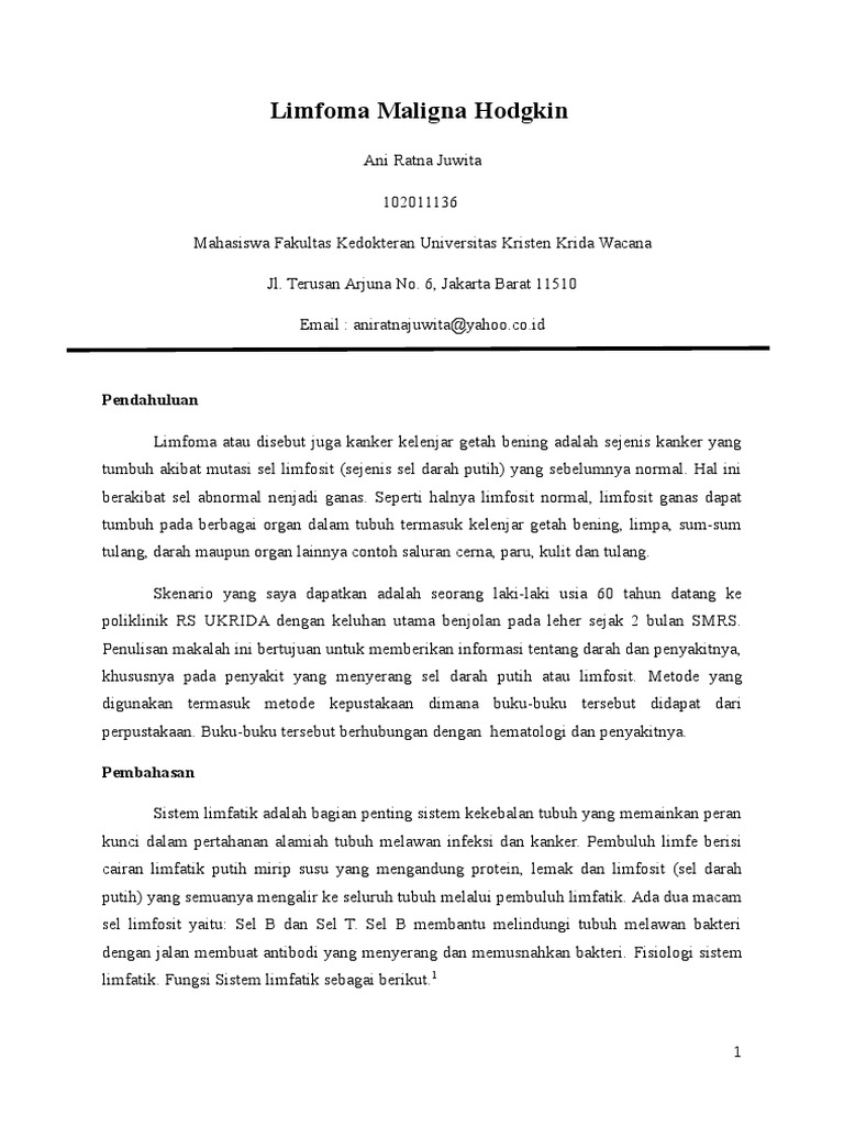 Limfoma Maligna Hodgkin | PDF