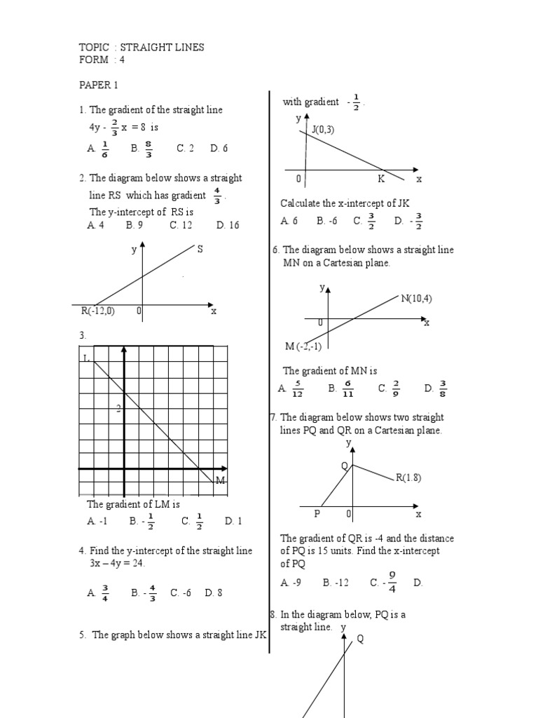 Straight Line | Line (Geometry) | Cartesian Coordinate System